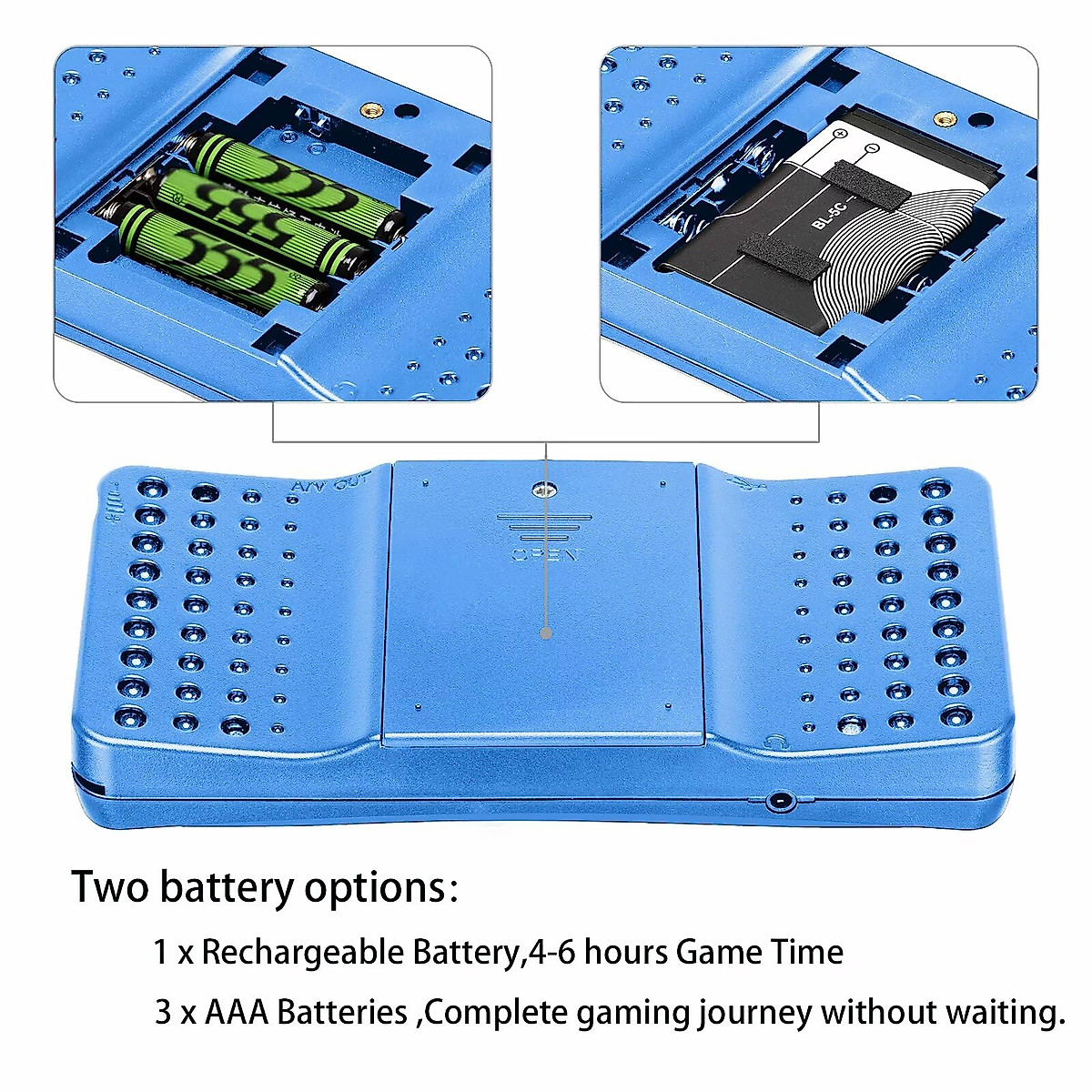 3.2" Large Screen Electronic Handheld Games for Kids Built-in 218 Classic Retro Video Games USB Rechargeable Arcade Gaming Player System Best Road Trip Partner for Boys 4-12（Blue）