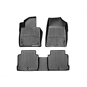 WeatherTech Custom Fit FloorLiners for Sonata, Sonata Hybrid, Optima, Sonata Plug-in Hybrid - 1st & 2nd Row (44666-1-2), Black