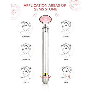 3in1 Face Massager For Women 3D V Line Lifting Rose Quartz Face Roller Skin Care Tools Eye Massager Tool Face Lift Double Chin Reducer HANABEE Facial Massager Skin Roller (Sliver)
