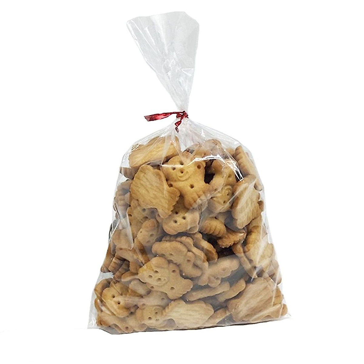 100 Pcs 8 in x 6 in Clear Flat Cello Cellophane Treat Bags Good for Bakery,Popcorn,Cookies, Candies,Dessert 1.4mil.Give Metallic Twist Ties!