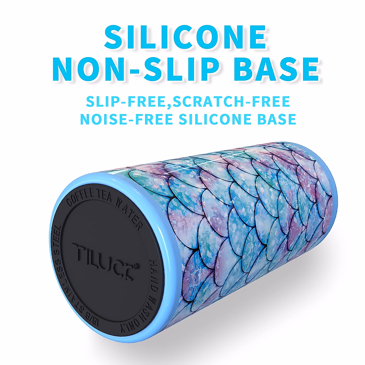 TILUCK Skinny Can Cooler for Slim Beer & Hard Seltzer, Stainless Steel, Doucle-Walled Stainless Steel Insulated Slim Cans, Standard 12 oz (Fish Scales 01)