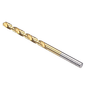 uxcell 4.9mm Drill Bits High Speed Steel Straight Shank 86mm Length Twist Drill Bit Fully Ground Titanium Coated 2 Pcs