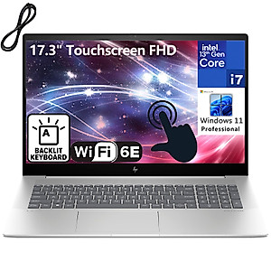 HP Envy 17 17.3" Touchscreen FHD Business Laptop Computer, 13th Gen Intel 14-Core i7-13700H, 16GB DDR4 RAM, 1TB PCIe SSD, WiFi 6E, Bluetooth 5.3, Backlit Keyboard, Windows 11 Pro