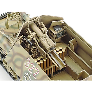 Tamiya 35370-000 1:35 German Sd.Kfz.135 Marten I Hunting Tank, Highly Model, Plastic Kit for Assembly, Detailed Replica, Unpainted, Brown