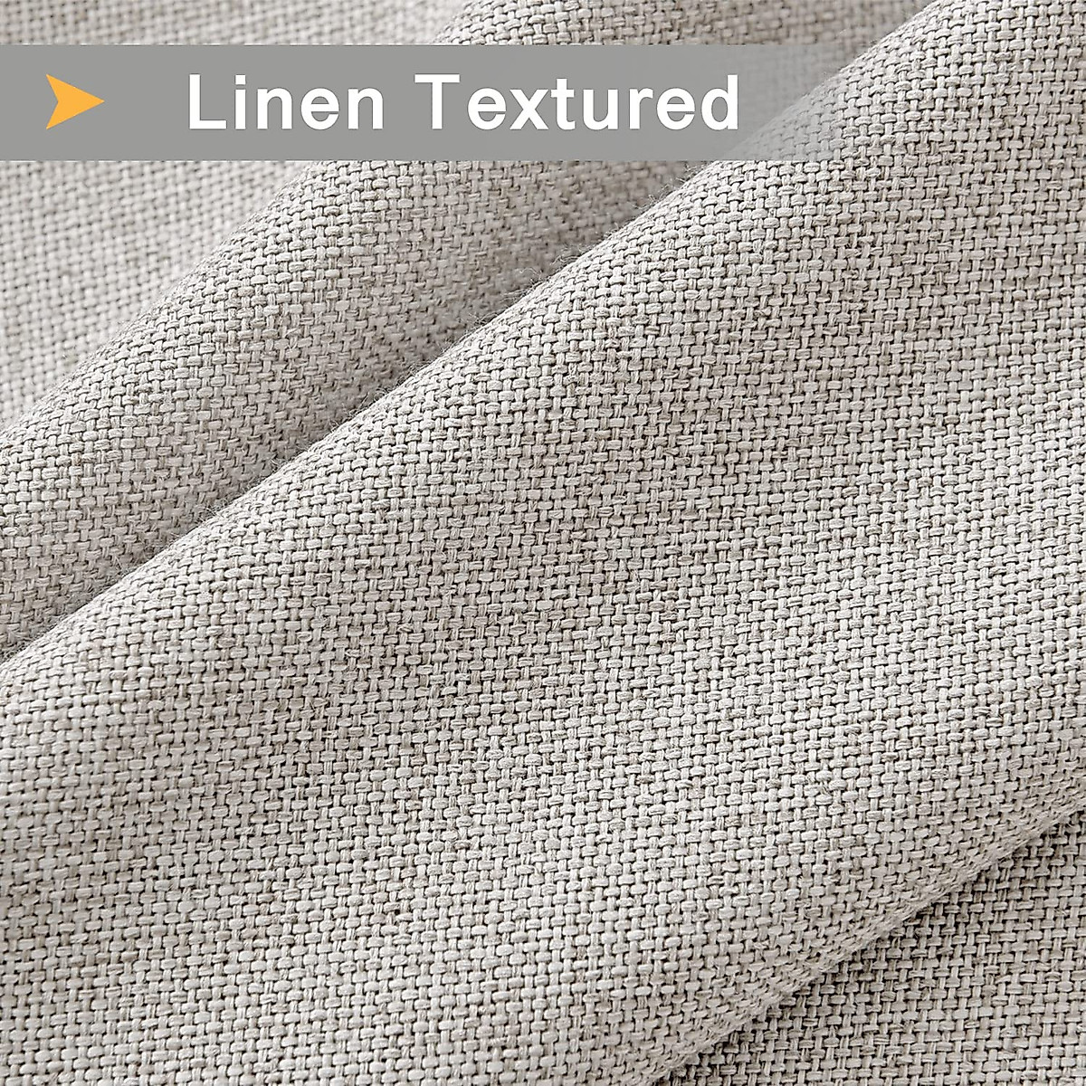 Rose Home Fashion Sliding Glass Door Curtain, Primitive Linen Look 100% Blackout Curtains Curtains, Thermal Insulated Patio Curtain for Door-1 Panel (100x84 Beige)