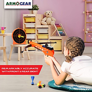 ArmoGear Bow & Arrow Archery Set | Includes Blaster Bow, 6 Suction Darts, Shooting Target | Great Crossbow Toy for Kids | Indoor & Outdoor Play Toy for Kids Boys & Girls