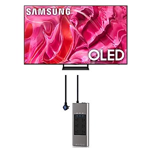 SAMSUNG QN65S90CAFXZA 65 Inch 4K OLED Smart TV with AI Upscaling with a 5S-PS6-US1 V-Series 6-Outlet Power w/Omniport USB (2023)