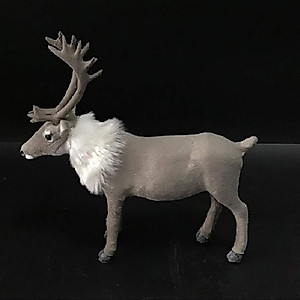 ABOOFAN Reindeer Figurine Christmas Desktop Decoration Tabletop Deer Ornaments Wild Animal Model for Holiday Winter Party Home Office Decor