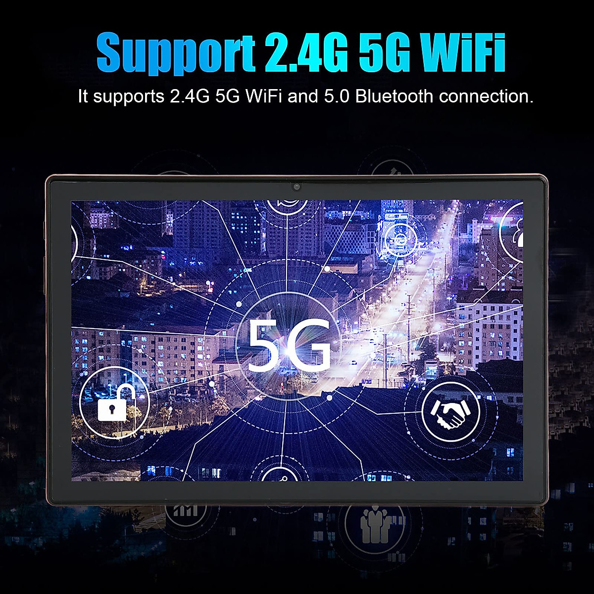 10 Inch Tablet with 6GB 128GB Memory, Octa Core CPU Processor, 2.4G 5G Dual Band WiFi, 1920X1200p 800W 2000W, 8800mAh C Port, Suitable as a Learning Gift for Children(USA)
