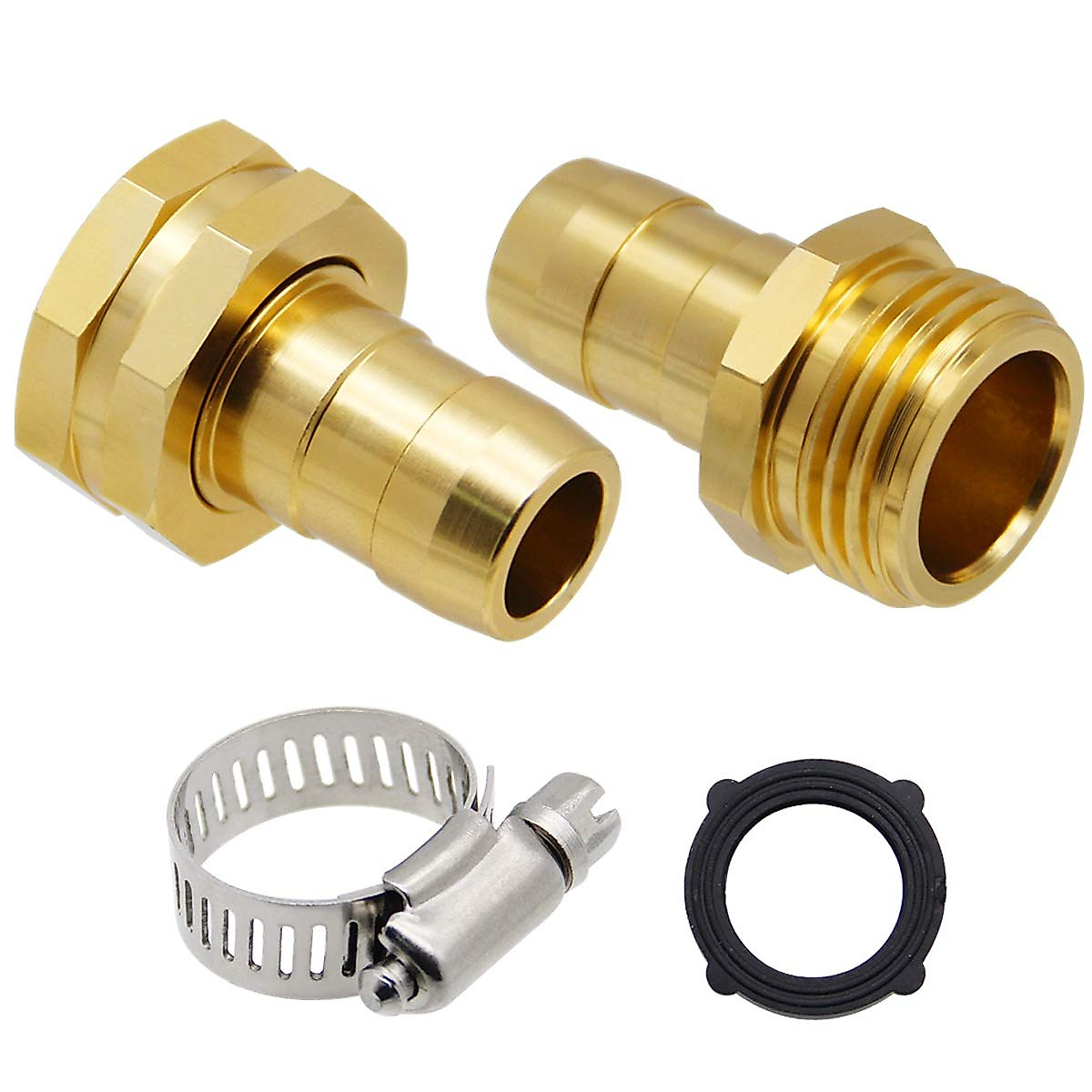 Lifynste Garden Hose Repair Connector with Clamps, Male and Female Garden Hose Fitting, 3 Set