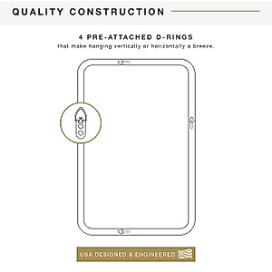 MCS 24x36 Large Wall Mirror, Natural Woodgrain Solid Wood Frame with Braided Seagrass Detail, Vertical & Horizontal Coastal Mirror for Bathroom, Bedroom & Livingroom