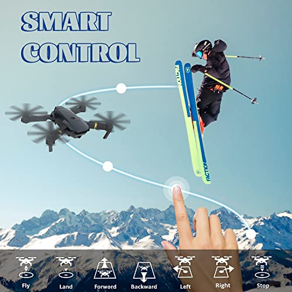 E58 Drone with Camera for Adults/Kids Foldable RC Quadcopter Drone with 4K HD Camera, WiFi FPV Live Video, Altitude Hold, One Key Take Off/Landing, 3D Flip, APP Control