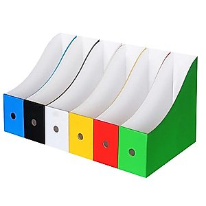 NUOBESTY 6pcs Box Color document holder desktop organizer bookshelf book shelves plastic file folder desk organizers and storage book organizer Vertical office Management shelf Paper