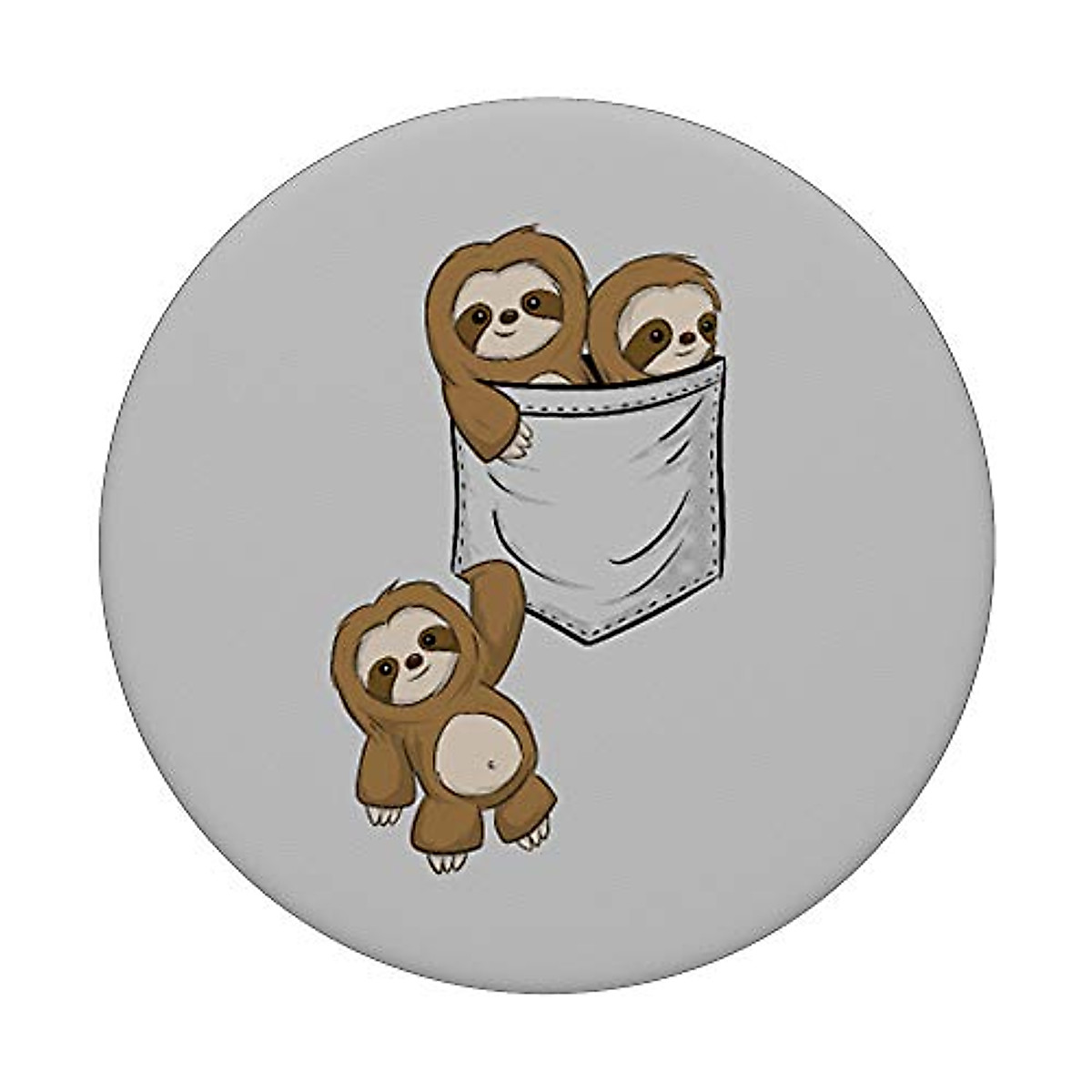 For Sloth Lovers Cute Kawaii Baby Sloths In Pocket PopSockets Swappable PopGrip