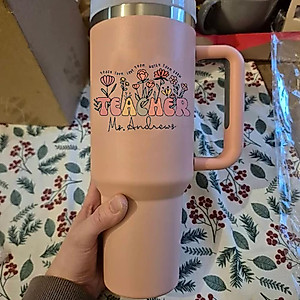 Personalized Teacher Tumbler With Name, Personalized Teacher 40oz Tumbler, Cute Tumbler For Teacher, Teacher Gift, Teacher Week, Back to School Gift, Thank You Gift Teacher 1