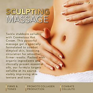 Cellulite Massage Oil & Hot Cream - 100% Natural Cellulite Oil & Gel, Highly Absorbable, Firm, Tone, Tighten & Moisturize Skin - Soothes Muscles (8.8 Fl Oz Each Bottle)