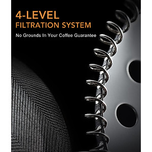 French Press Coffee Maker - 21OZ Classic Glass Coffee Press, Heat-resistant Borosilicate Glass Coffee Pot with 4-Level Disassemble Filters, Portable Cold Brew Coffee Maker for Travel Home Gift(Sliver)