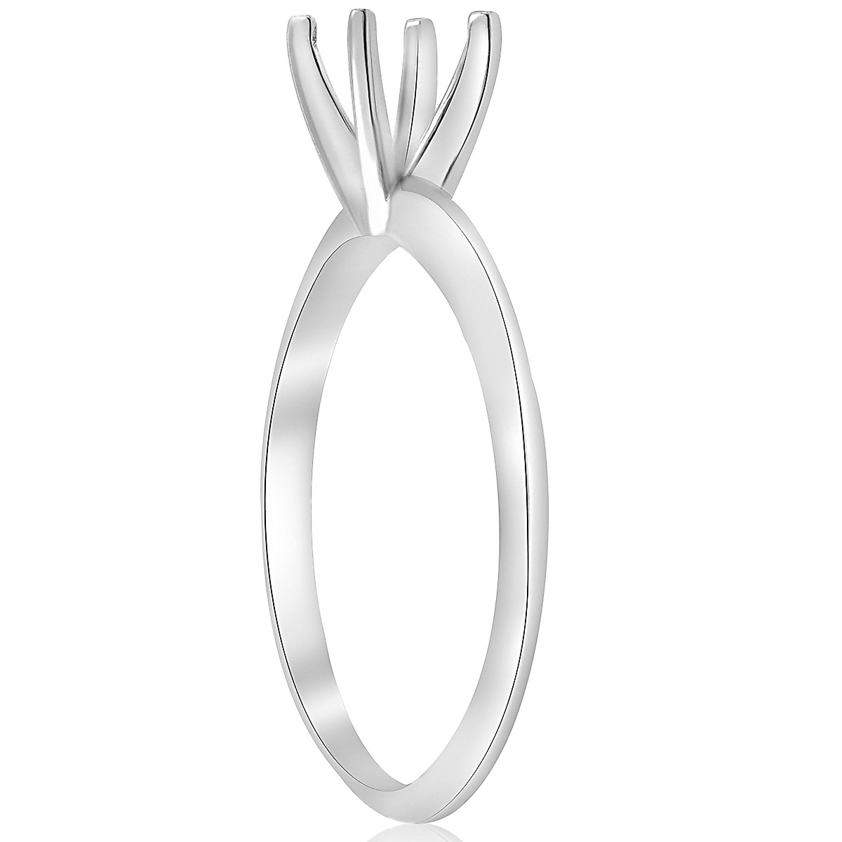 P3 POMPEII3 Engagement Ring Setting Four Prong Solitaire14K White Gold - Size 8