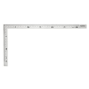 Liquidraw 150 x 300 mm Stainless Steel L Shape Square Ruler Double Sided Right Angle Metal Ruler for Cutting Sewing with Metric & Imperial Measuring for Engineers & Architects