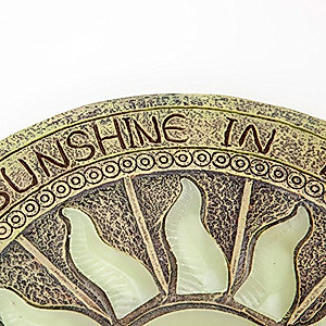 Bits and Pieces - Sun Garden Stone - Glowing Sun in The Dark Garden Stone; Garden Décor - Stone Measures 10" in Diameter