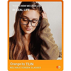 TIJN Blue Light Blocking Glasses for Women Men Clear Frame Square Nerd Eyeglasses Anti Blue Ray Computer Screen Glasses