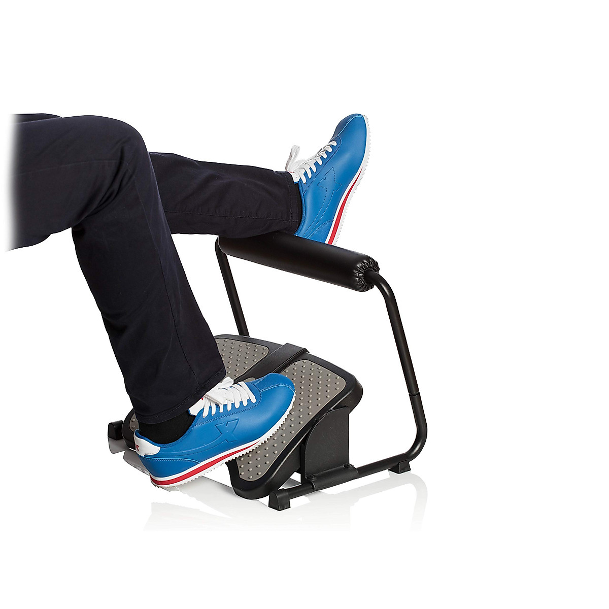 SUN-FLEX Ergonomic Height Angle Adjustable Footrest Under Desk for Sitting and Standing,Intuitive Foot Stool and Leg Support for Standing Desk (Black)