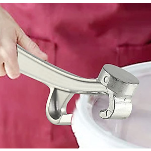 HOME-X Aluminum Pail Opener, Sturdy Bucket Lid Removal Tool, Handy Lightweight Aluminum Lid-Remover and Opener Tool, 8 ½” L x 2" W x 1 ¼” H, Silver