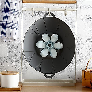 URMONA 3 PCS Spill Stopper Lid Cover, Diameter Length 8.86'' + 10.24'' + 11.42'' Boil Safeguard Lid Cover, Silicone Microwave Splatter Lid for Food, Multi-Function Lid Cover for Kitchen Cooking