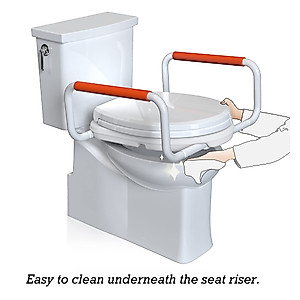 R&T Bidet Seats & Toilet Raised Seat with Handles,1 Elongated Non-Electric Bidet Toilet Seat,1 Toilet Seat Riser Suit For Seniors Elderly Disabled Handicap Kids Pregnancy