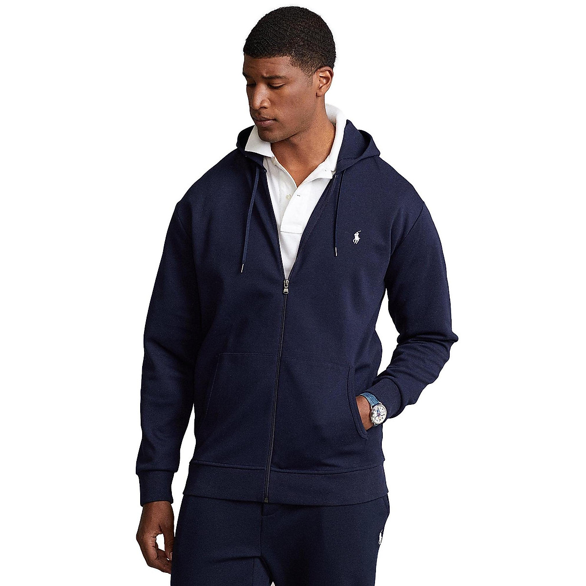 Polo Ralph Lauren Men's Full Zip Active Hoodie (Large, Navy)