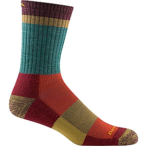 Darn Tough Men's Heady Stripe Micro Crew Light Cushion Sock (Style 1924) - Teal, Large