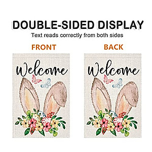 Doncida Seasonal Garden Flags Set of 10 Double Sided Burlap 12x18 Inch Welcome Easter Spring Holidays Garden Flag, Small Yard Flag for Outdoor Decorations