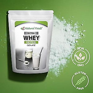 Z Natural Foods Whey Protein Powder Isolate, Unsweetened Protein Powder Enriched with Vital Proteins for Weight Loss, 100% Pure, Gluten Free, Non-GMO, Kosher, 5 lb