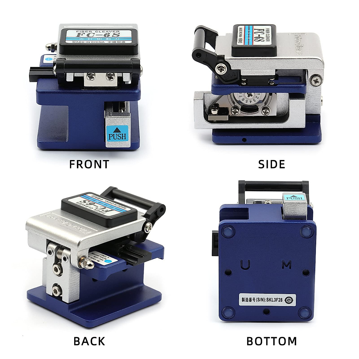 FC-6S Optical Fiber Cleaver Stripping Cutter Tool Cleaves for SUMITOMO with 36000 Cleaves and Coating Diameter: 250μm - 900μm 12 Position Blade Cold Connection Tools Fiber Equipment Used in FTTH