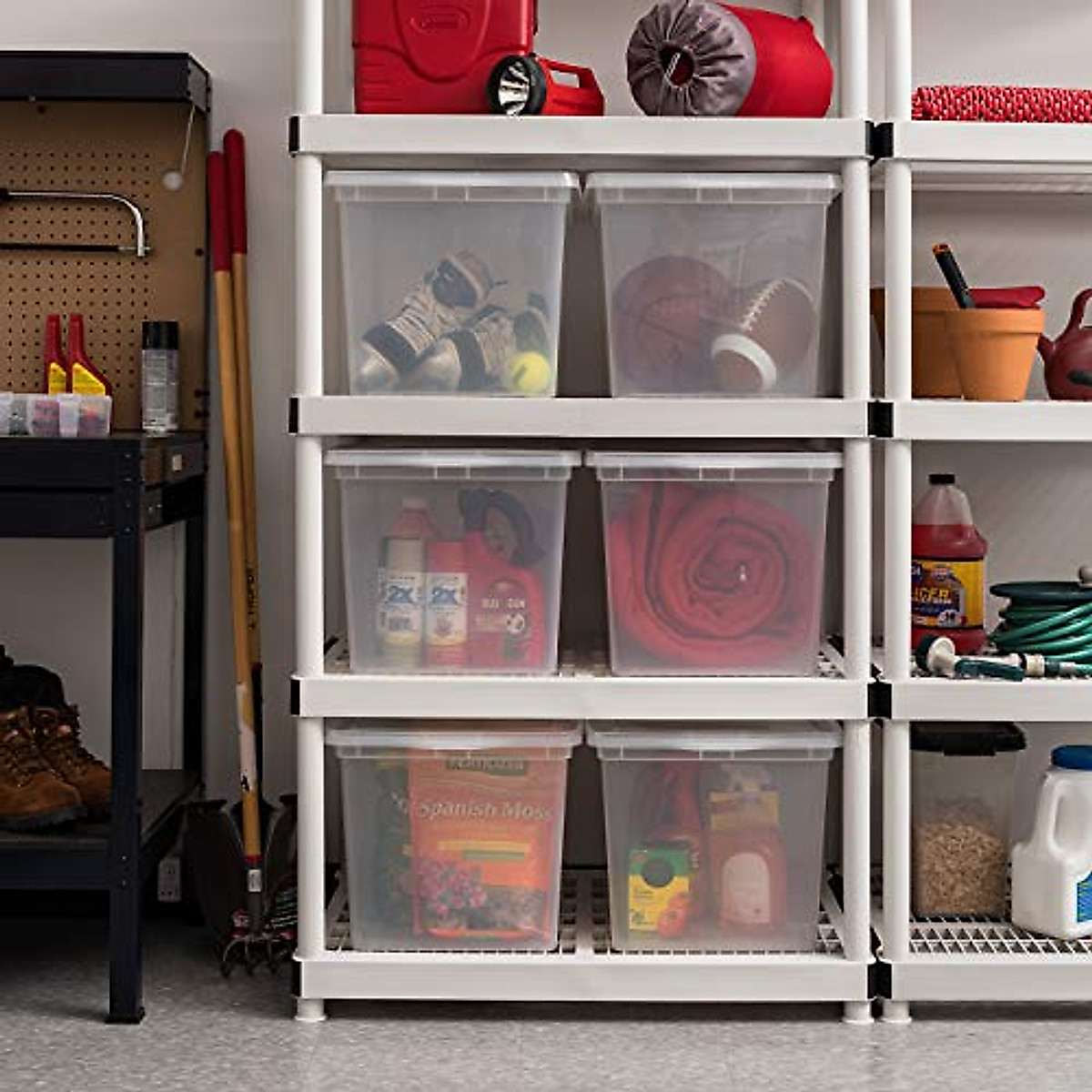 Mainstay 68 QT Jumbo Blanket Storage Box, Clear, 6 Pack