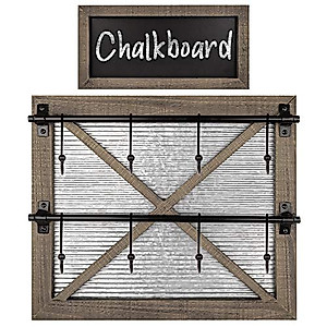 Autumn Alley Rustic Farmhouse Mug Rack Wall Mounted with Blackboard for Coffee Sign Decor - Galvanized Farmhouse Kitchen Decor