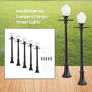 Artudatech 10PCS LCX04 Model Railway Lamppost Lamps Street Lights O Scale LEDs