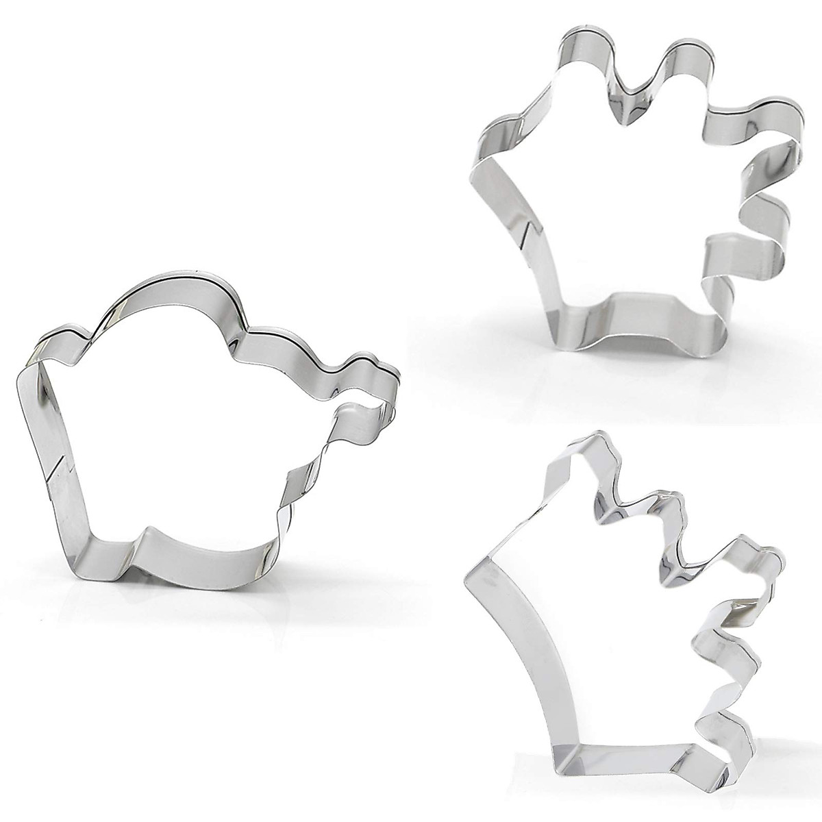 Crown Cookie Cutter Set of 3 pcs, Stainless Steel Princess Crown Shaped Fondant Cutters Baking Molds