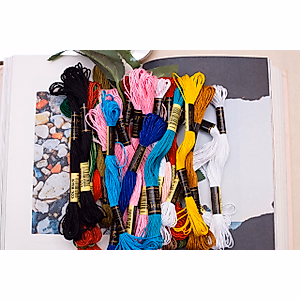 UMC STAG Pack of 12 Black Premium Embroidery Thread | 100% Egyptian Cotton Premium Skeins | Cross Stitch Embroidery Floss | Oeko TEX Certified Stranded Cotton | Ideal for Arts & Crafts (Black-12)