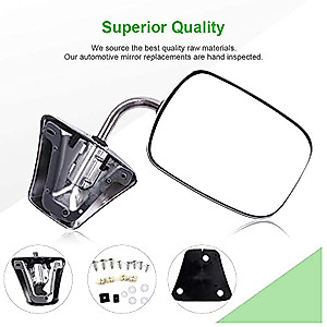 SCITOO Towing Mirrors Fit for Chevy/for GMC Truck Driver Side and Passenger Side Set Plastic Manual Folding Mirrors (Pair)