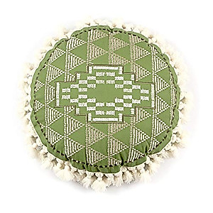 Rod's Yuma Sunset Southwest Fringe 18" Round Green Pillow