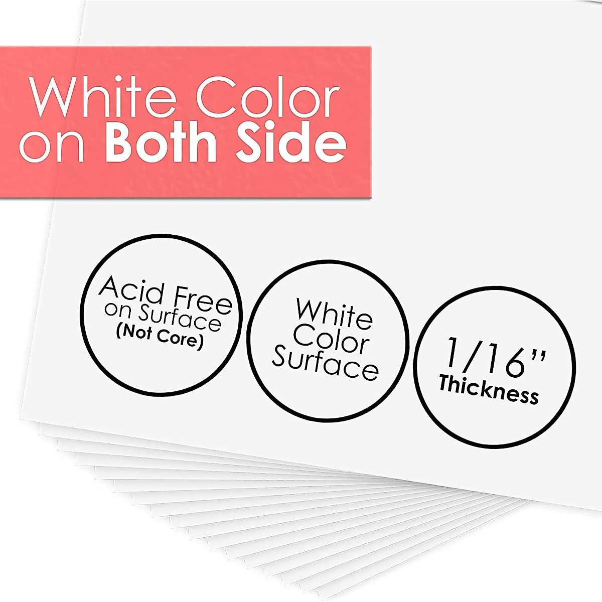 Golden State Art, Pack of 100 5x7 Backing Board