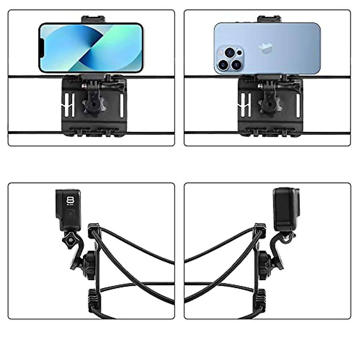 Taisioner Fence Mount Clamp Tree Rope Buckle Compatible with GoPro AKASO DJI Action Camera and Smart Phone Video Record Accessories for Mountain Biking Basketball Baseball Football Tennis Soccer