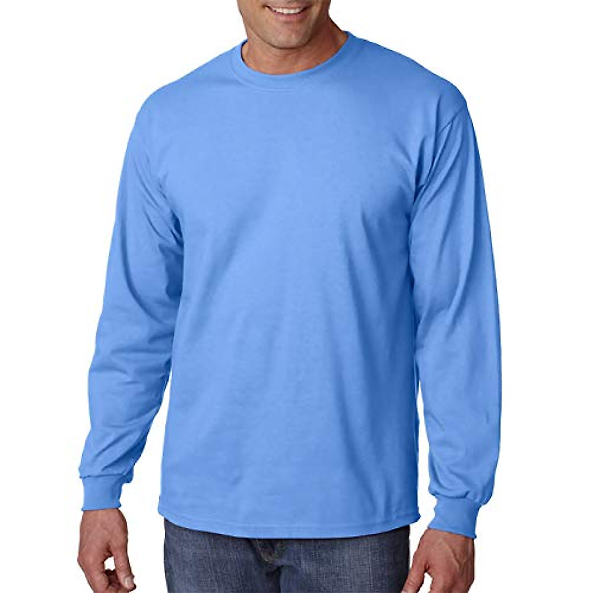 Gildan 100% Cotton Long-Sleeve T-shirt (G2400) Tee X-Large Carolina Blue