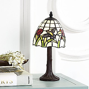 JONATHAN Y JYL8014A Hummingbird Tiffany-Style 12" LED Table Lamp Tiffany,Traditional for Bedroom, Living Room, Office, College Dorm, Coffee Table, Bookcase, Bronze