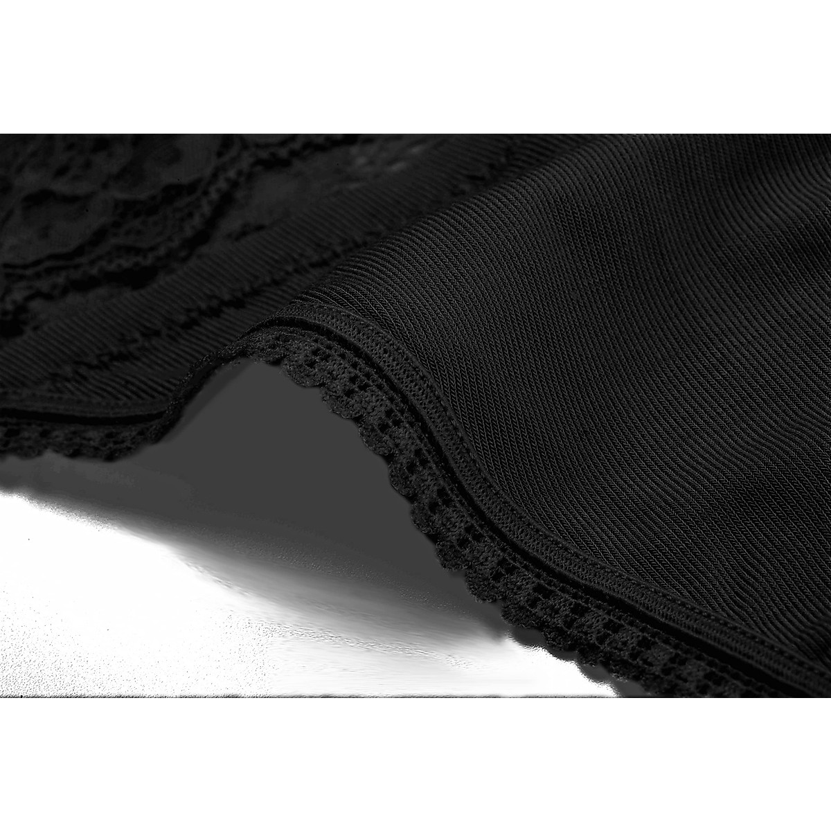 VEMILOTS Lace Thongs for Women Pack Seamless Stretch No Show Underwear Cotton Modal Thong Panties 5 Pack(5pc Black-S)