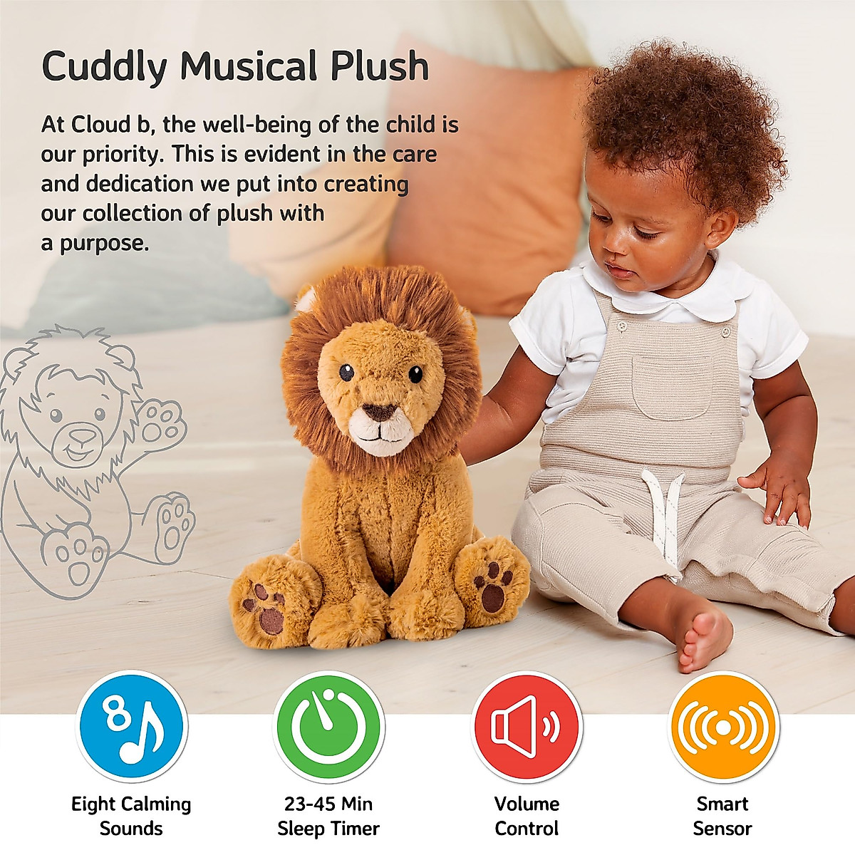Cloud b Sound Machine with White Noise Soothing Sounds | Cuddly Stuffed Animal | Adjustable Settings and Auto-Shutoff | Peaceful Panda™