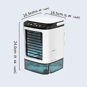 Small Air Conditioning Unit, 900ml Water Tank,with Ice Box,3 Wind Speeds Room Air Conditioners for Home 3 Wind Speeds,Cooling Mist,7 LED Lights Home Air Con for Room Office