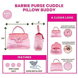 Franco Barbie Purse Pillow Bedding Super Soft Plush Pink Purse/Bag Shapped Cuddle Pillow Buddy, (100% Official Licensed Barbie Product)