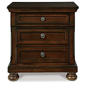 Signature Design by Ashley Porter Classic 2 Drawer Nightstand with Dovetail and Ball-bearing Construction, Dark Brown